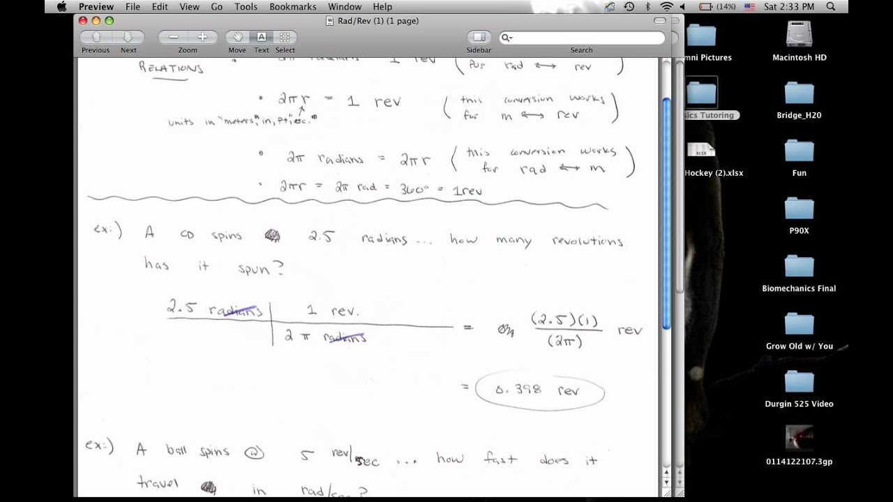 Physics Lesson: Radians - Degrees - Revolutions Conversions - YouTube