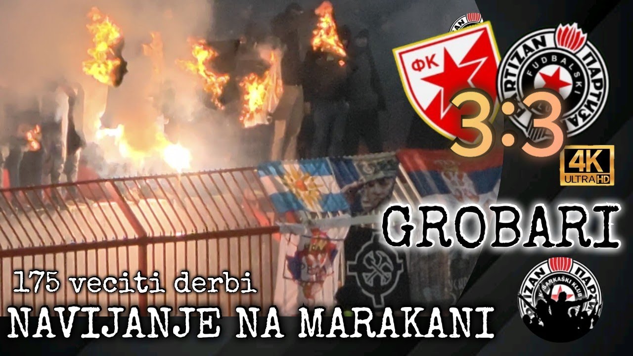 Grobari na Marakani: Navijanje, bakljada! 175. večiti derbi Crvena ...