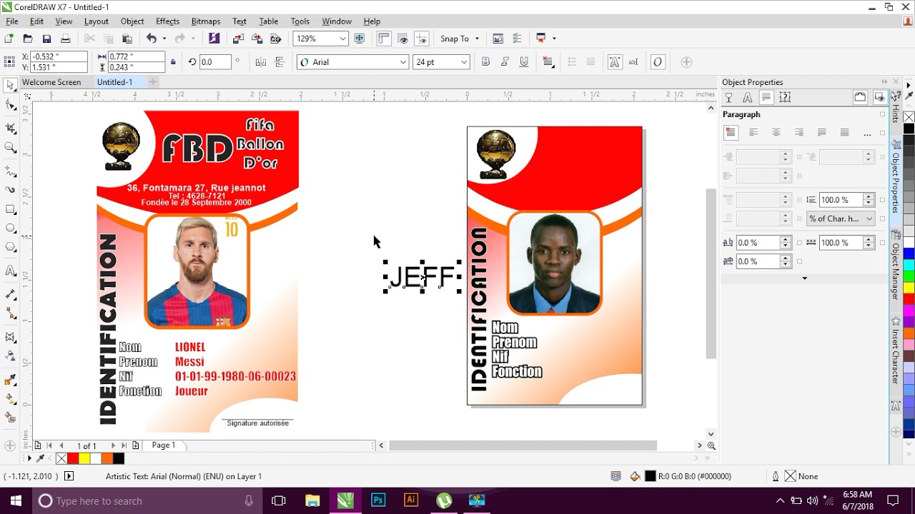 CREATION DE BADGE 2 DANS COREL DRAW X7 l CREATION OF BADGE 2 IN COREL ...