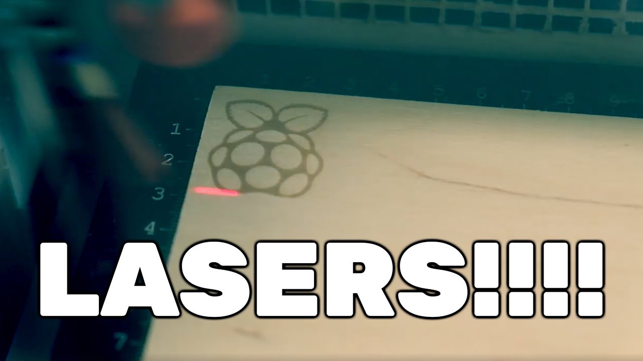 Laser engraving the Raspberry Pi logo - YouTube