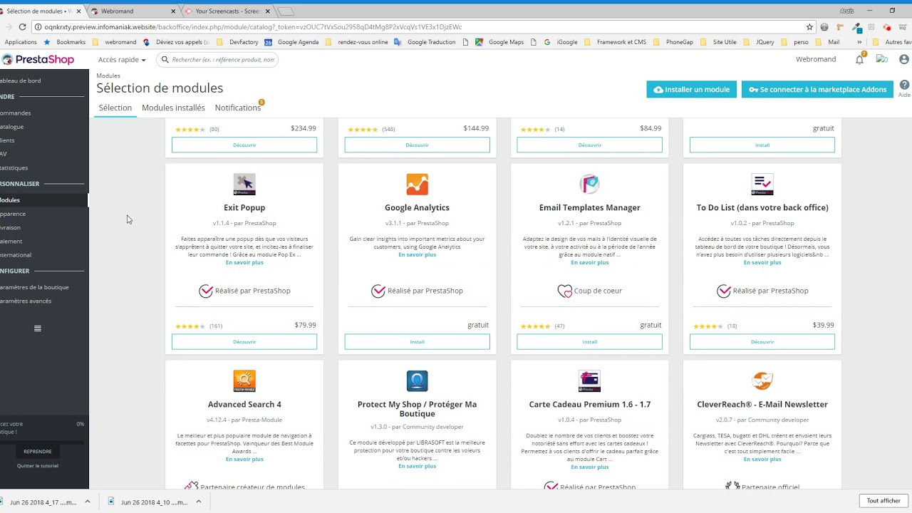 Prestashop 1.7 : Gestion des modules - YouTube