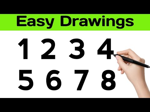 How to draw pictures using numbers 1 to 8 || number drawing || Number ...