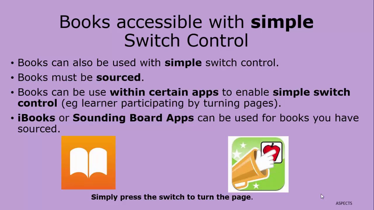 SIMPLE SWITCH PART 1 SWITCH ACCESSIBLE APPS AND BOOKS iPad - YouTube