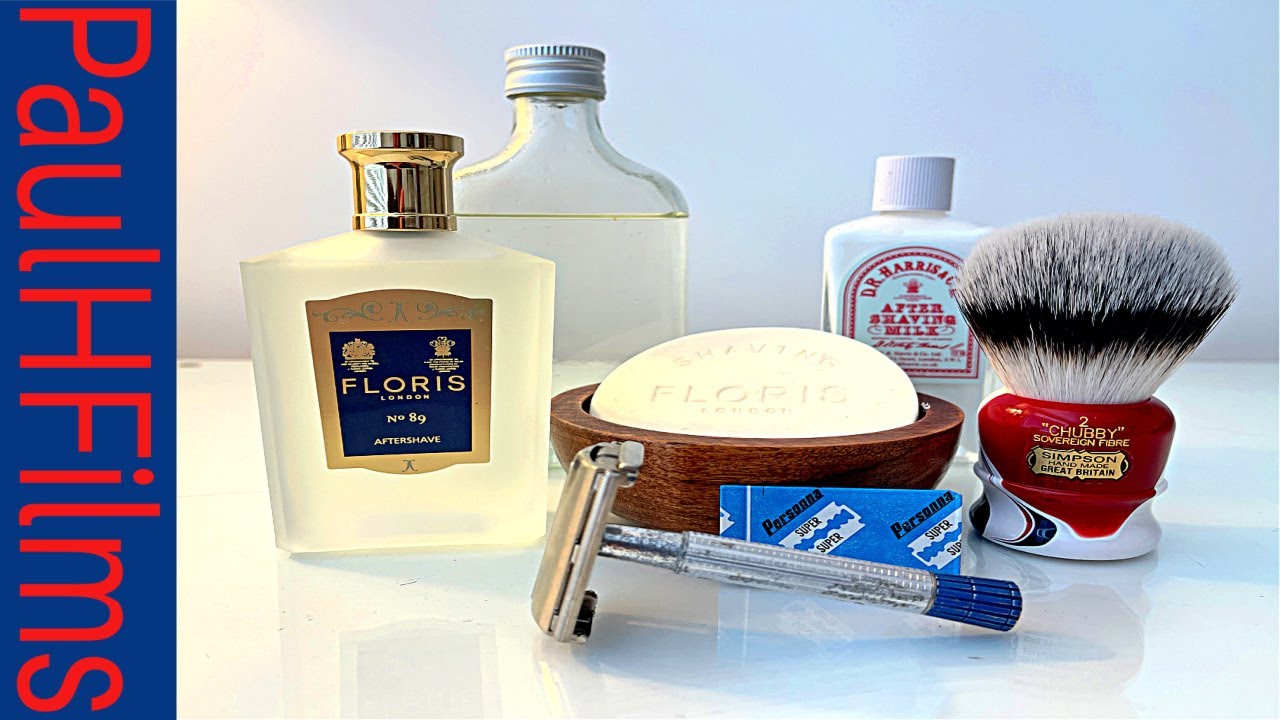 Gillette Flare Tip Blue DE Razor | Floris London Shaving Soap - YouTube