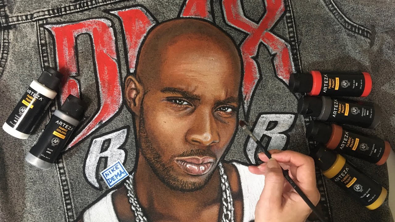 FABRIC PAINTING: DMX ON DENIM JACKET #DMX #ruffryders #fabricpainting ...