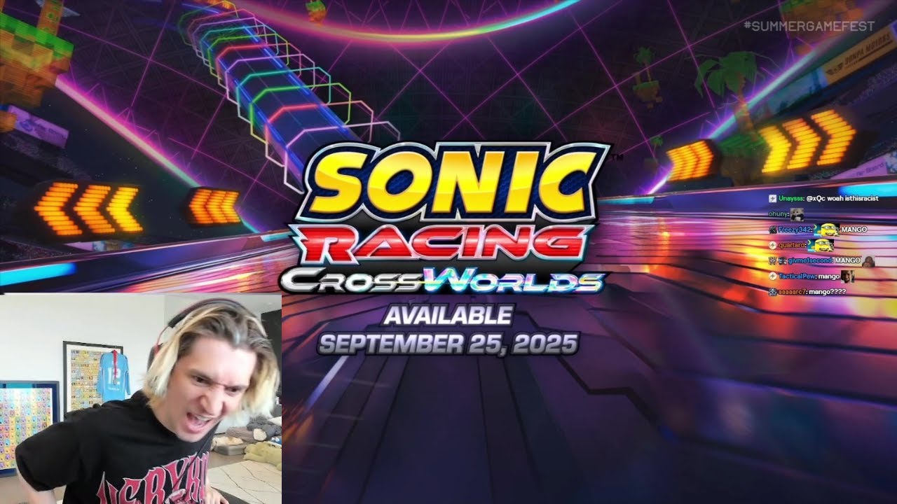 xQc Reacts to Sonic Racing: CrossWorlds | Summer Game Fest - YouTube