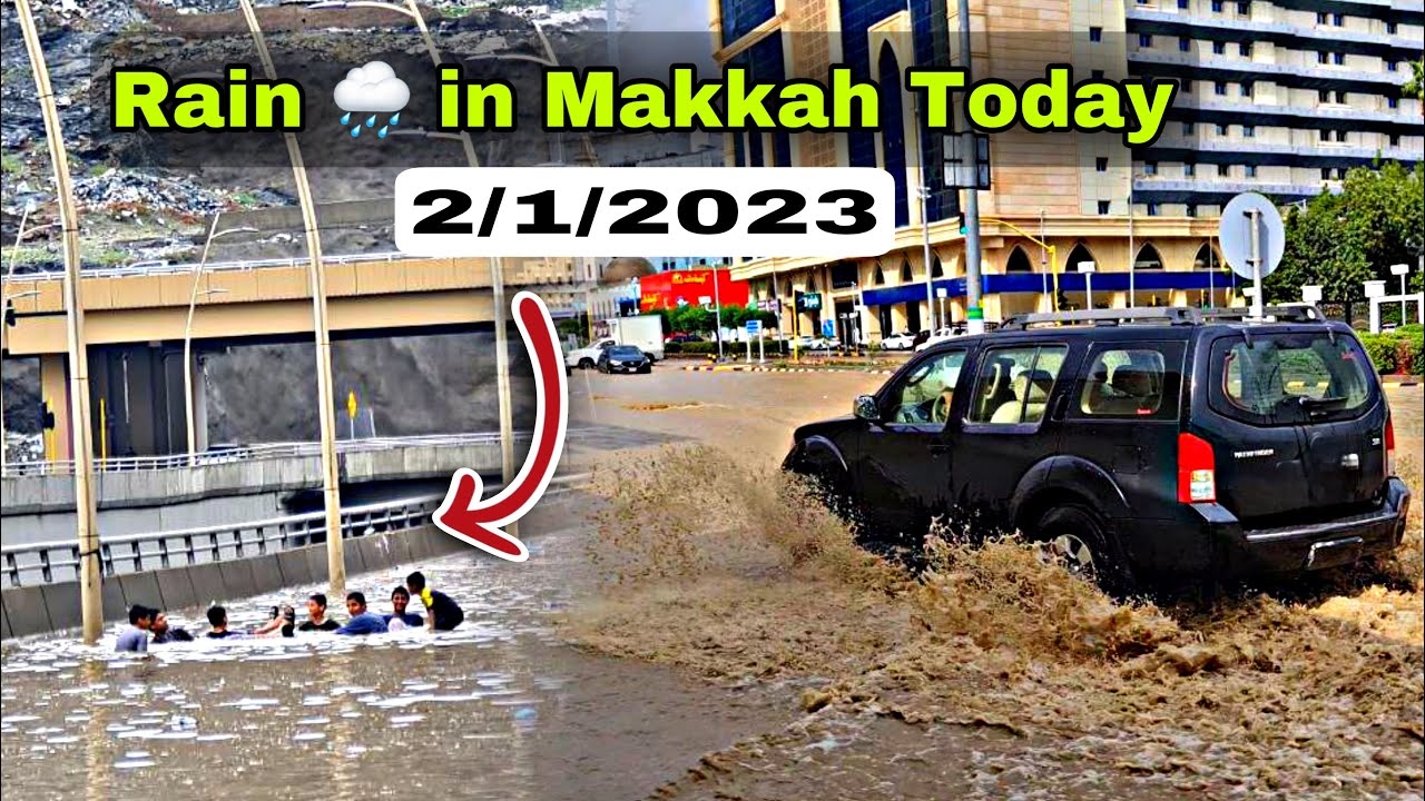 Rain in Makkah today 2 January 2023 | Makkah rain 🌧️ | Abdul Latif ...