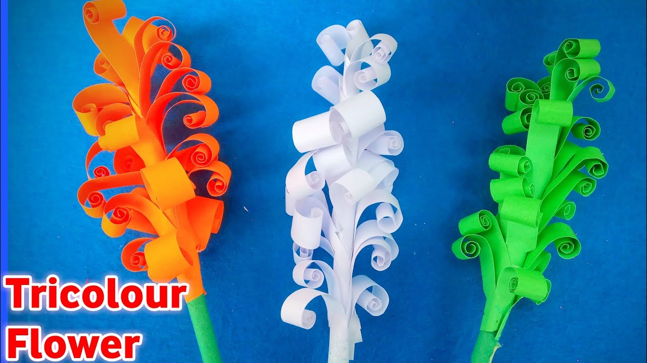 Tricolour Paper Flower | Republic Day Decoration | Amazing Paper Crafts ...