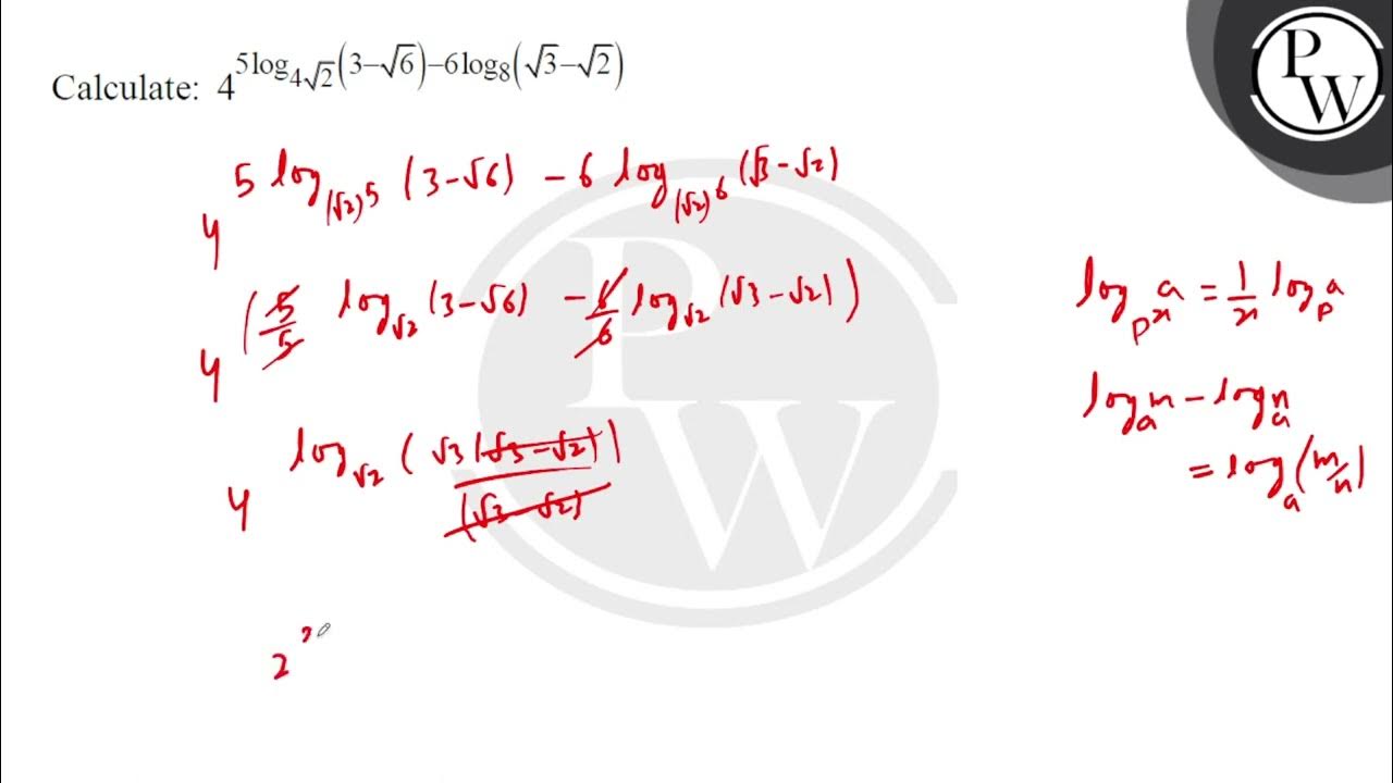 Calculate: \( 4^{5 \log _{4 \sqrt{2}}(3-\sqrt{6})-6 \log _{8}(\sqrt{3}-\sqrt{2})} \).... - YouTube