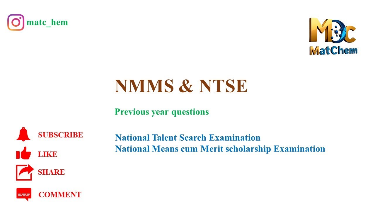 NMMS 1 #NTSE #NMMS #exam #means_cum_merit_scholarship #MAT #mathematics ...