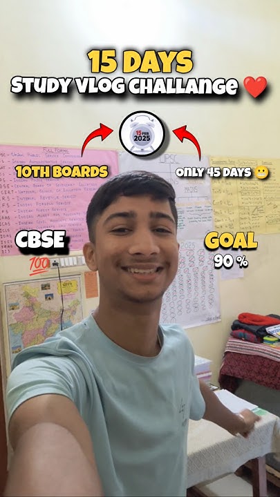 15 Days study Vlog challange ️💯 | #shorts #minivlog #15dayschallenge #study #10thboardexam - YouTube
