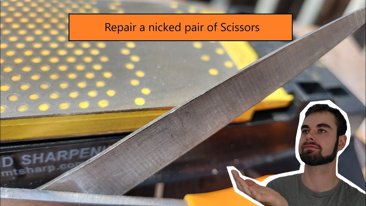 How to repair a nicked Scissor - YouTube