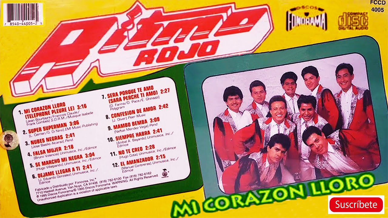 BANDA RITMO ROJO Album MI CORAZON LLORO GRANDES EXITOS. - YouTube