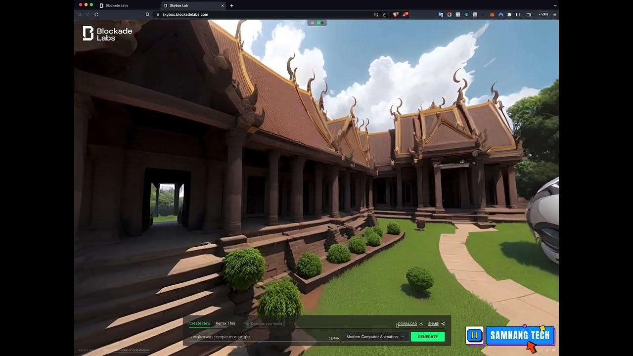 Crete animation image 365° using AI website (BlockadLabs) - YouTube