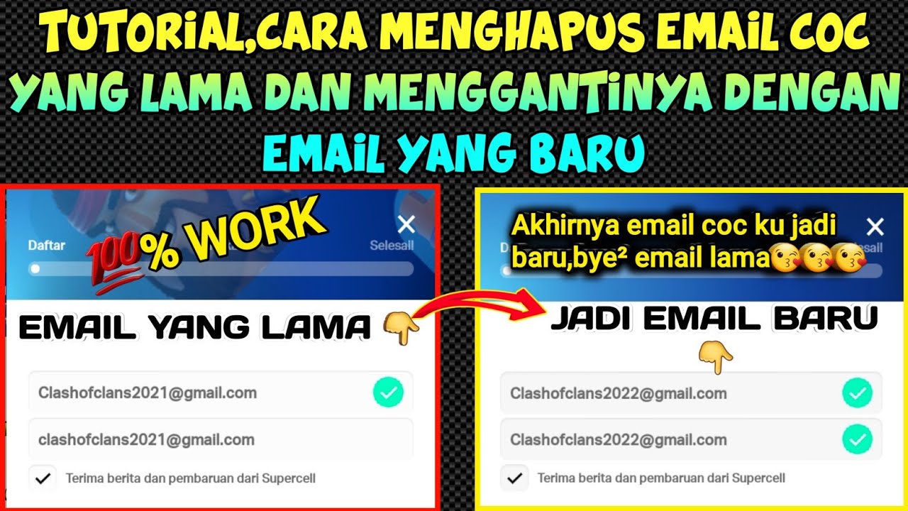 TERBARU 2022| TUTORIAL MENGHAPUS EMAIL COC YANG LAMA DAN MENGGANTINYA ...