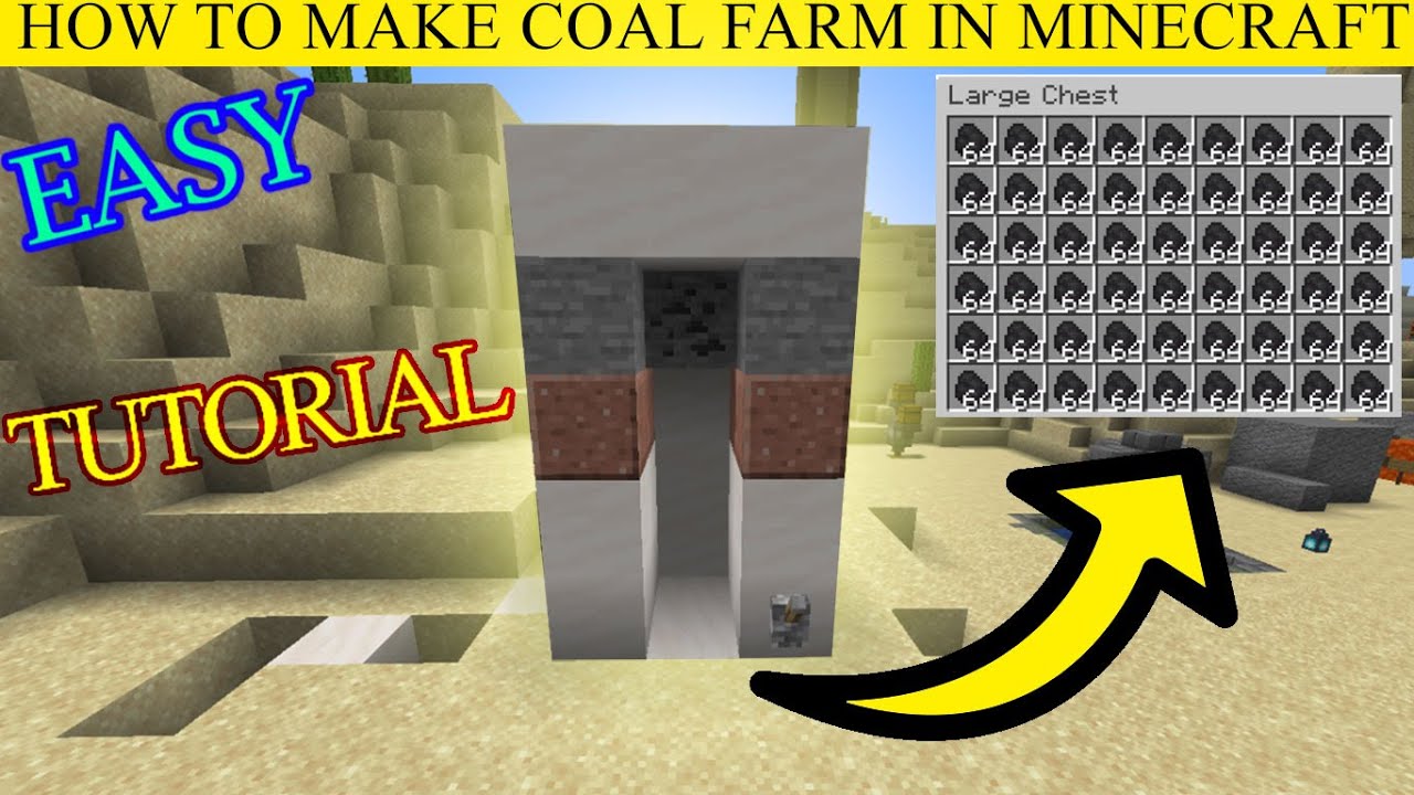 how to make coal farm in Minecraft । coal farm tutorial । - YouTube