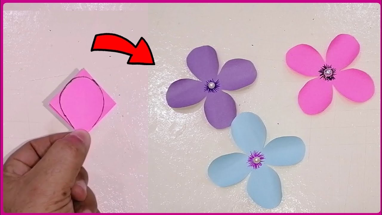 Cómo hacer un Flores de papel fácil - Easy Paper Flower - Flor de papel ...