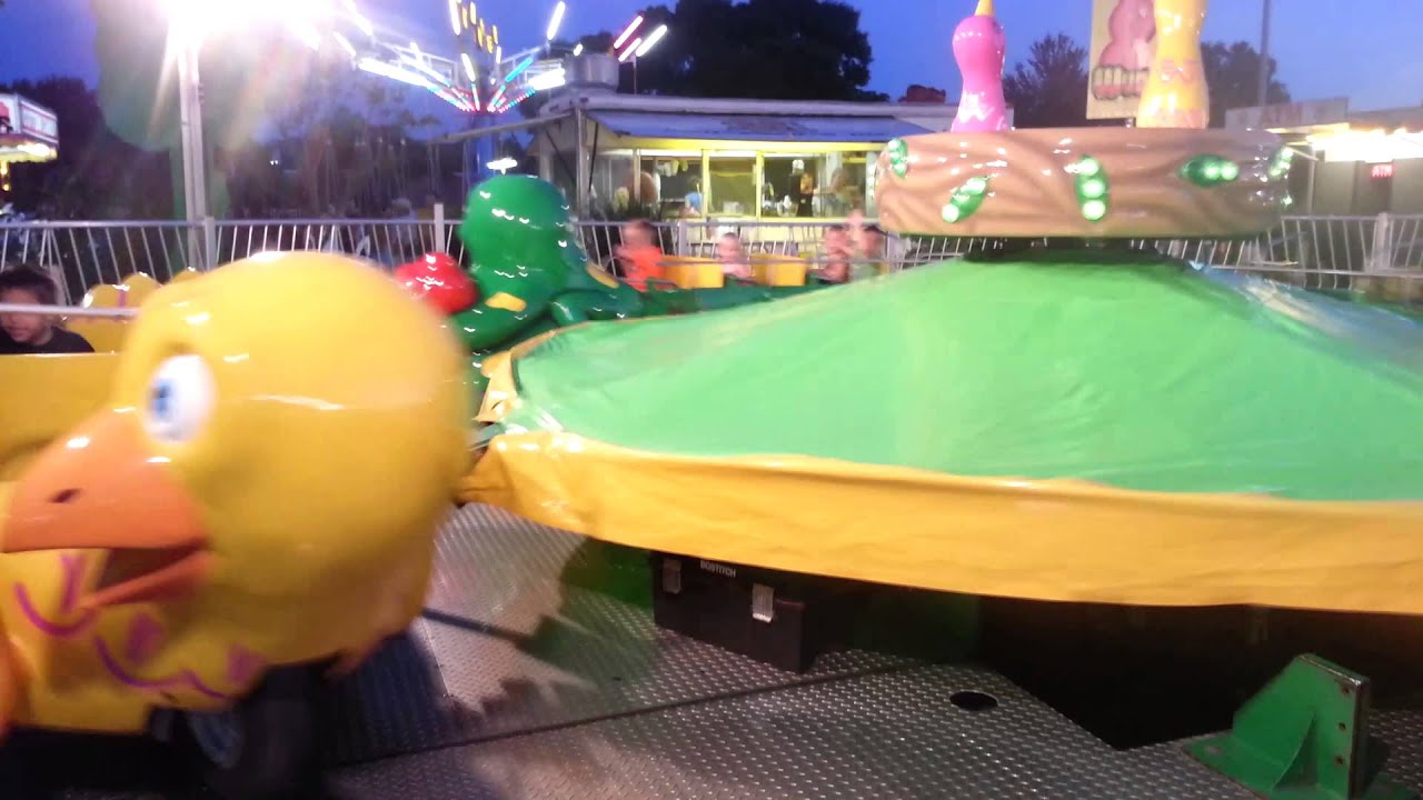 Bailey's first carnival ride by herself - YouTube