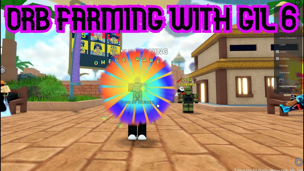 Roblox astd orb farming with gilgamesh 6 star - YouTube