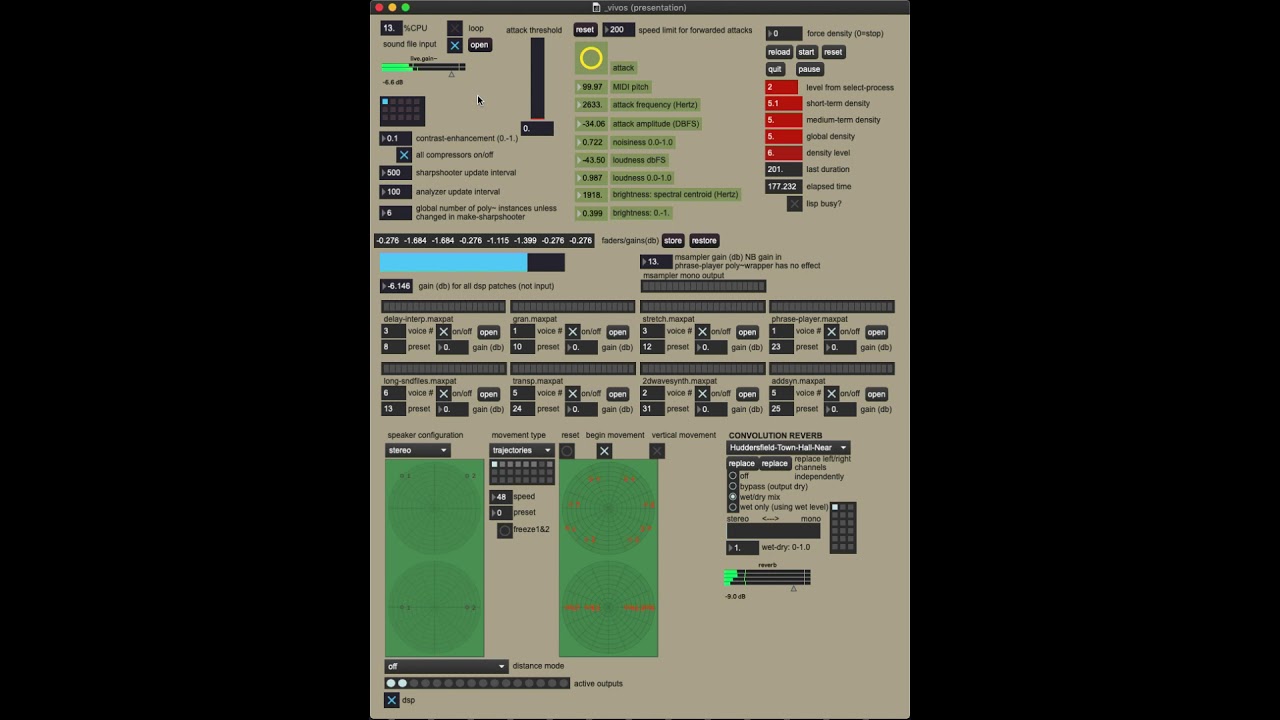 first demo of vivos (unattended live electronics processing) - YouTube