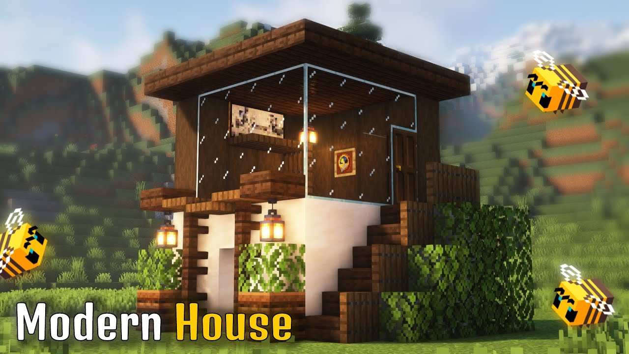 THE EASIEST Modern Starter House Ever Made Minecraft - YouTube