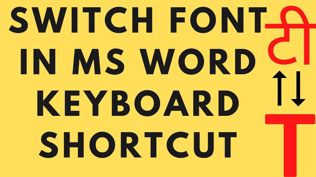 How to Switch Font language in MS word with Keyboard Shortcut? - YouTube
