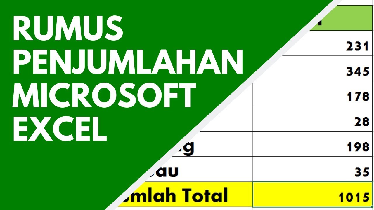 Tutorial Rumus Penjumlahan Microsoft Excel (+) - Teach ID - YouTube