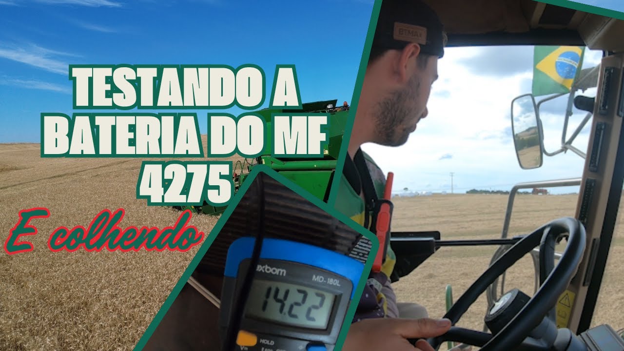 Testamos a voltagem da Bateria do MF 4275 e Partimos Pra Colheita do ...