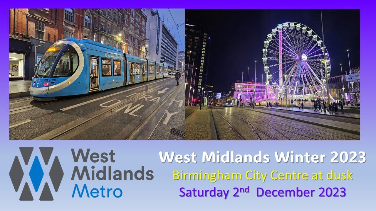 West Midlands Metro: Winter in Birmingham City Centre at dusk on ...