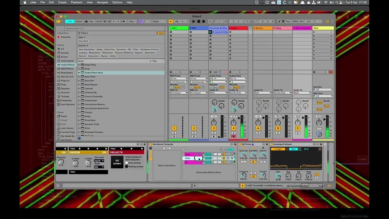 Ableton Live 12 visualiser with Sonic Pi - YouTube