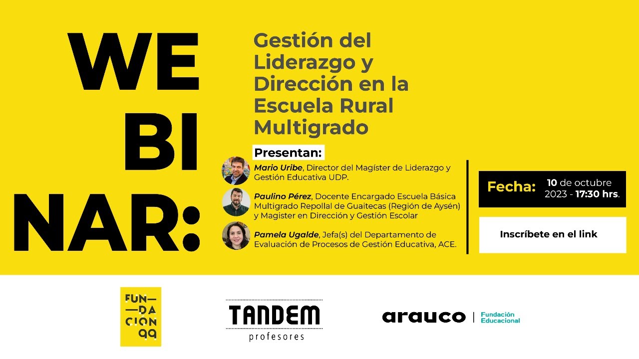 Webinar: Gestión del liderazgo y dirección en la escuela rural ...