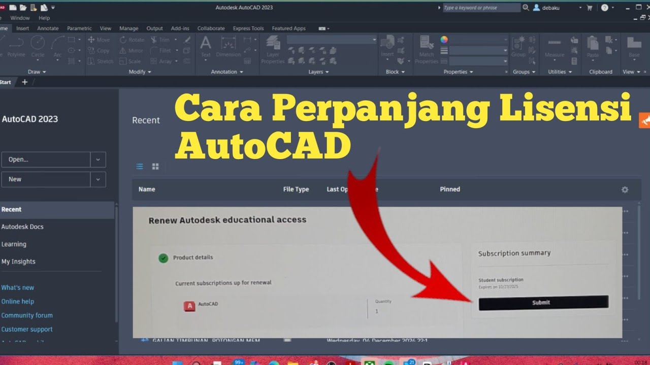 Cara Perpanjang Lisensi AutoCAD Resmi || Mahasiswa Wajib Tau!!! - YouTube