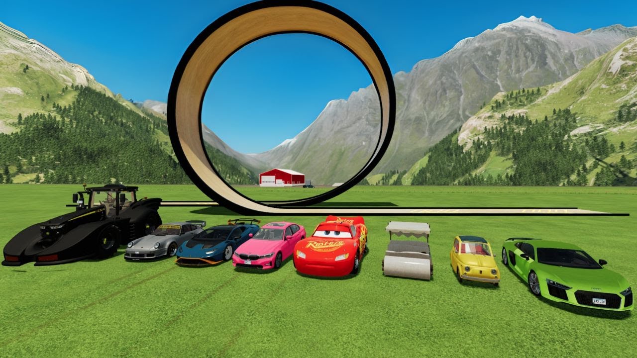 SUPER LOOP HOT WHEELS: INSANE STUNTS WITH FIAT, BATMAN TRACTOR, PORSCHE ...