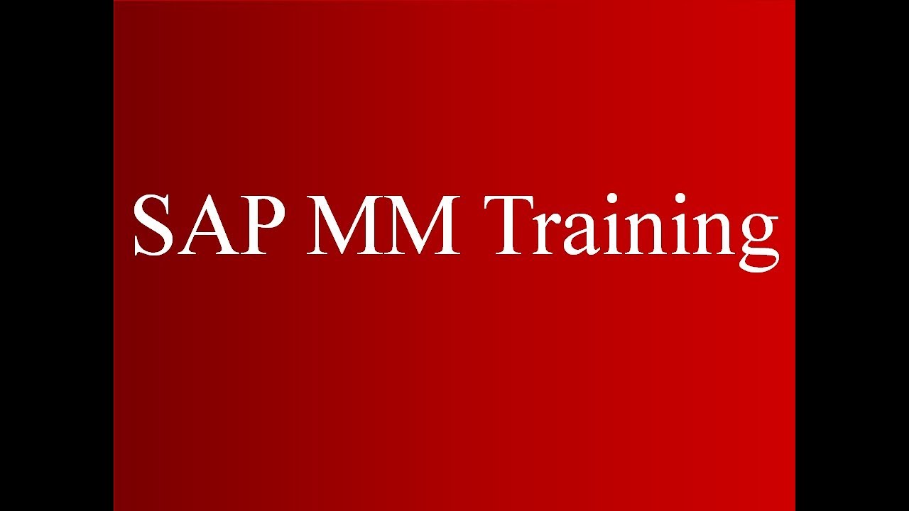 SAP ECC MM Training - Procurement of External Services (Video 7) | SAP ...
