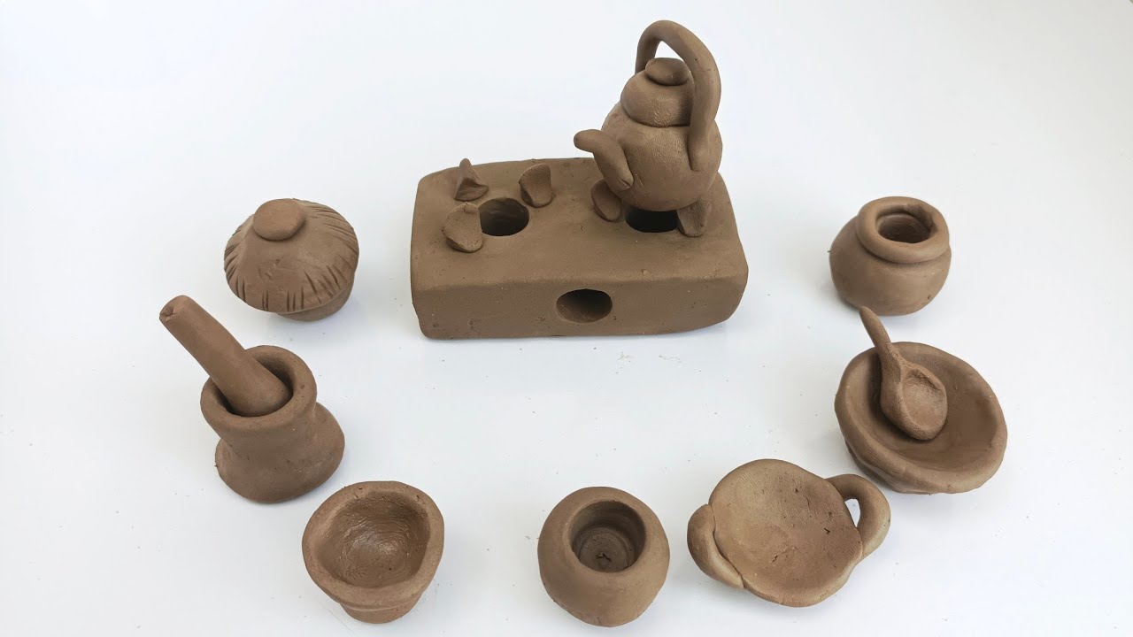 How to make Kitchen Creation Ideas | Amazing mini clay kitchen set ...