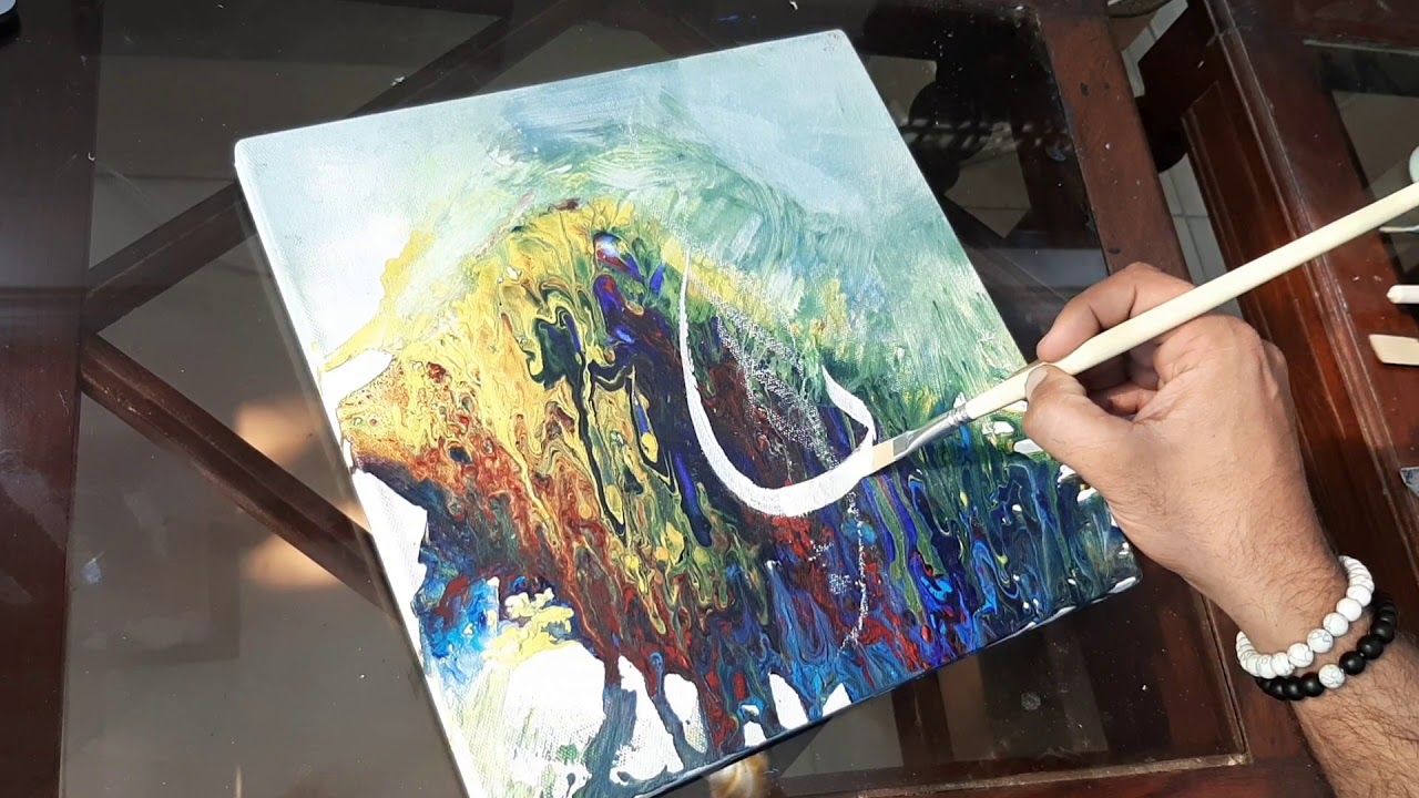 how to paint easy abstract calligraphy with acrylic | calligraphy #2 ...