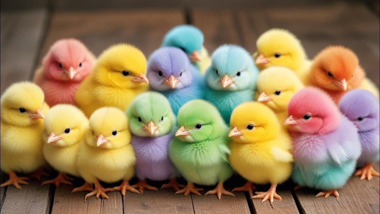 🐣🌈 Cute Colorful Chicks | Lovely Hen Baby Chicks | Colour Chick Video ...