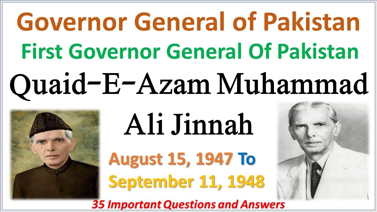 First Governor of Pakistan | Governor of Pakistan | Governor General of ...
