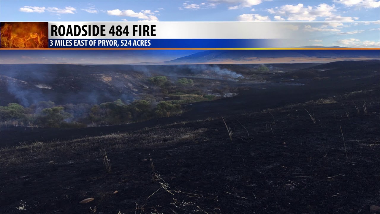 Crow fire crews contain Roadside 484 fire near Pryor - YouTube