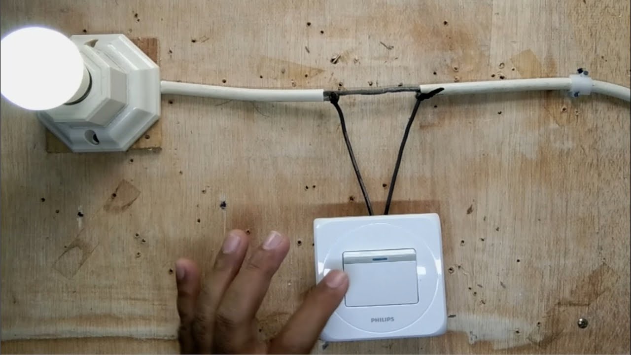 Cara Pasang Saklar Tunggal Philips dengan Satu Titik Lampu - YouTube