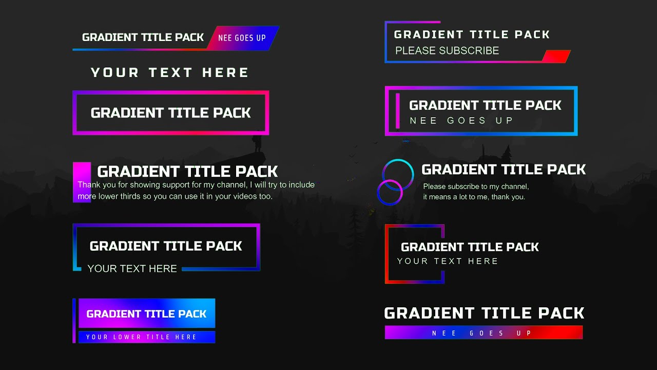 Gradient Lower Thirds Green Screen Part 2 | Gradient Lower Thirds ...