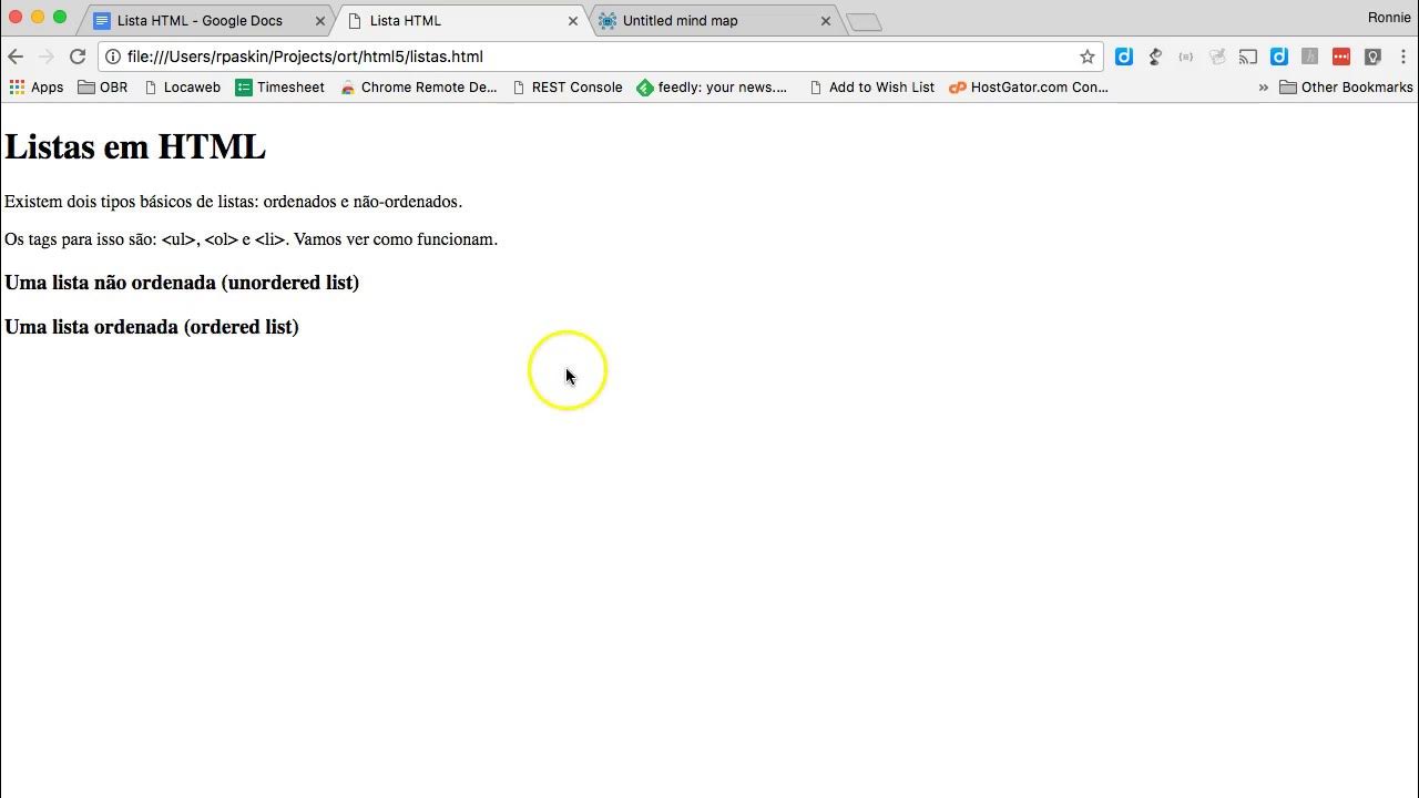HTML Tutorial 5: Listas - YouTube
