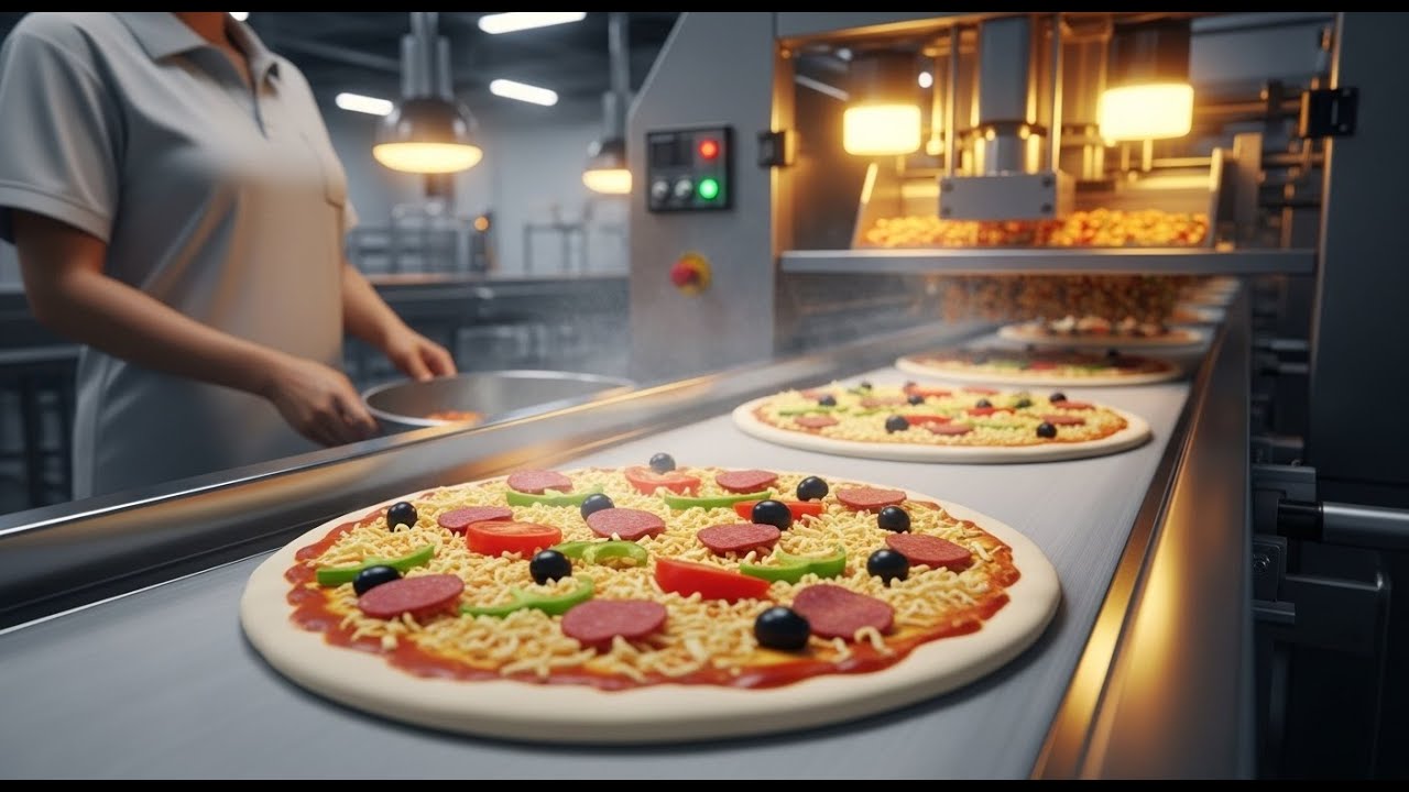 How Pizza Is Mass Produced in Modern Factories | Inside Industrial ...