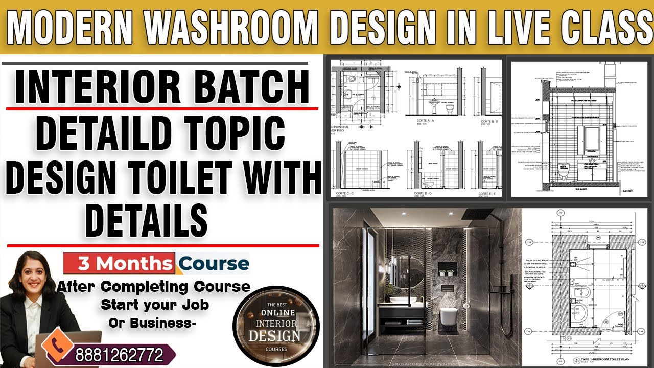 Live Class Modern Washroom Design Interior Batch Professional Level ...