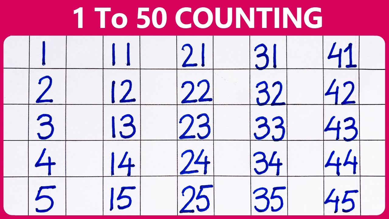 1 to 50 Counting | Write counting 1 to 50 Number | Number writing 1 to ...