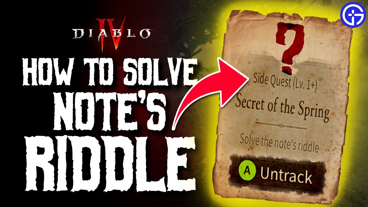 Solve the Note's Riddle Secret Of The Spring Diablo 4 | How to Complete ...