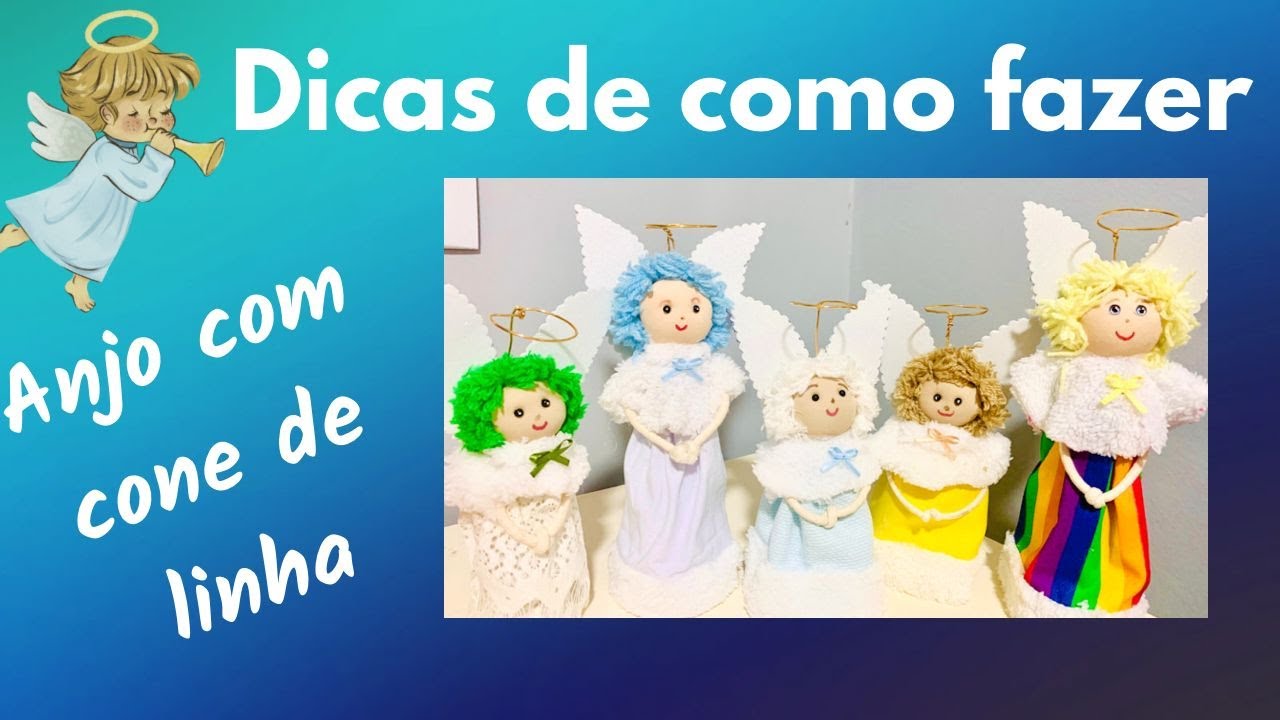 DIY | Como fazer Anjo utilizando cone de linha! - YouTube