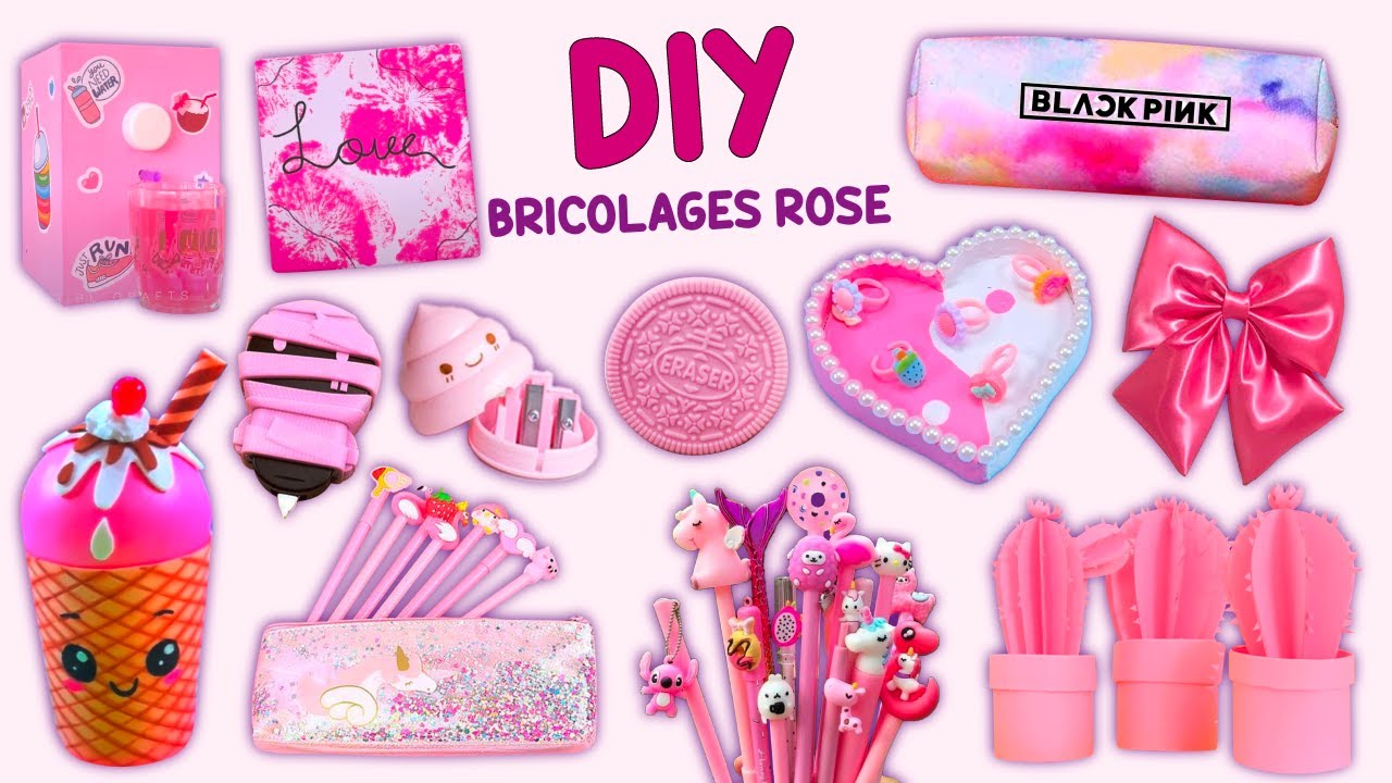 10 DIY BRICOLAGES EN ROSE - MIGNONNES CHOSES ROSES EN 5 MINUTES POUR ...