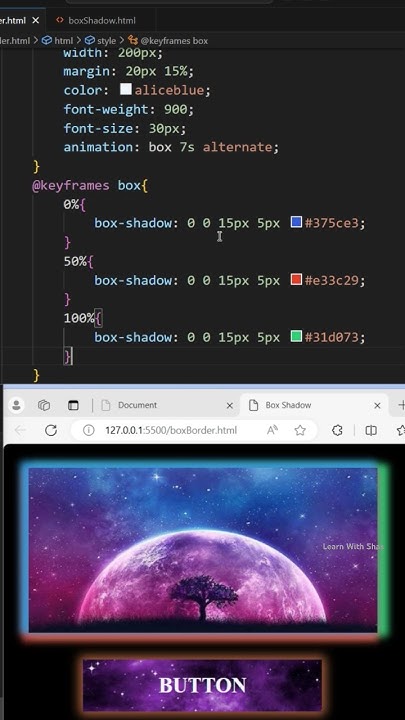 Box Shadows animation - CSS Keyframes #CSS #BoxShadow #Keyframes #WebDevelopment #Coding # ...