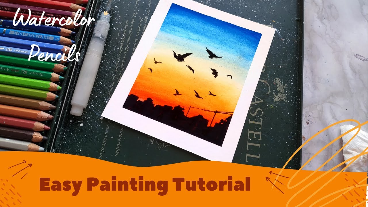 Watercolor pencils for beginners tutorial - YouTube